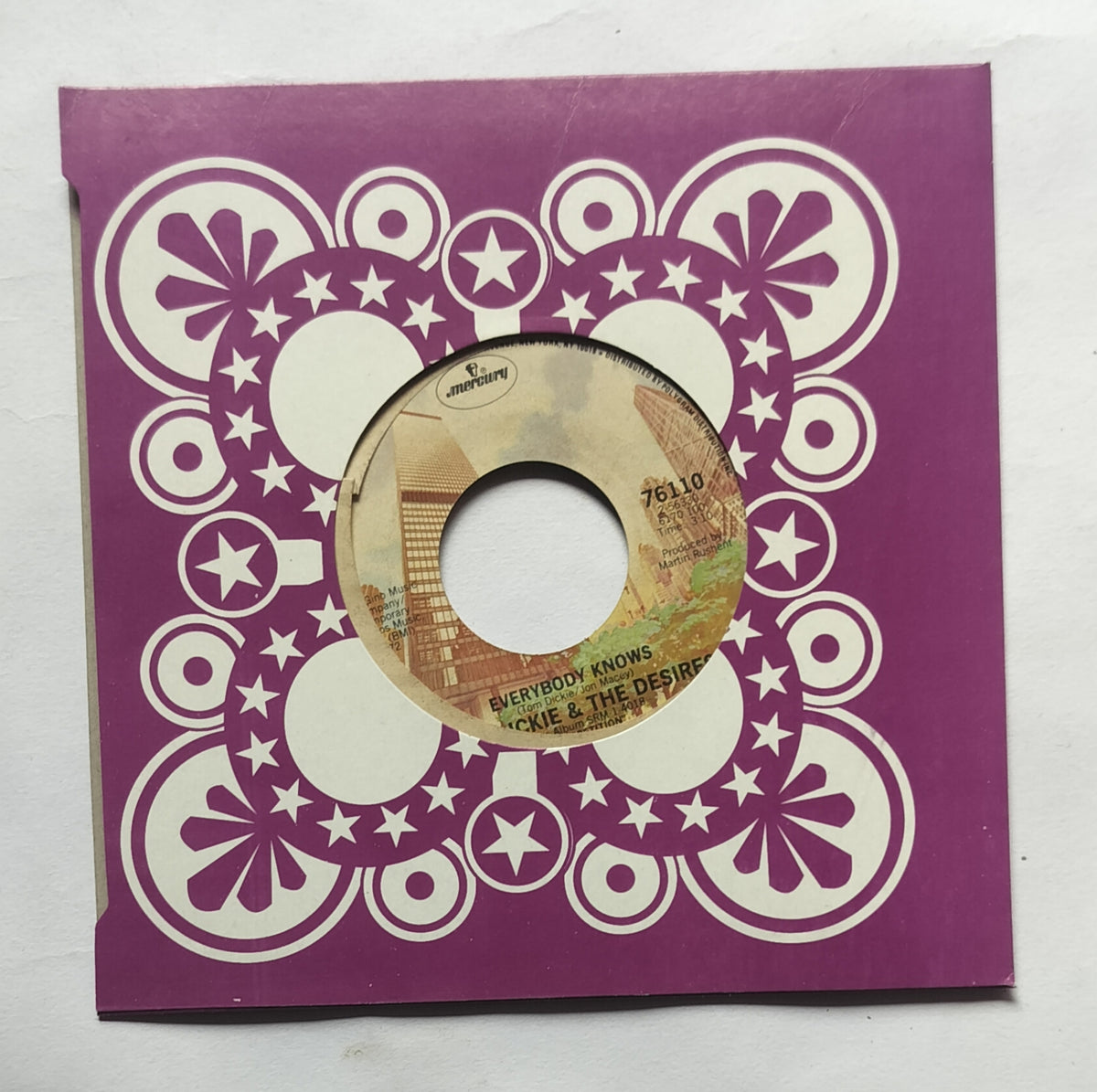 Tom Dickie & The Desires " EP, 45 RPM " Side A : Competition, Side B ...