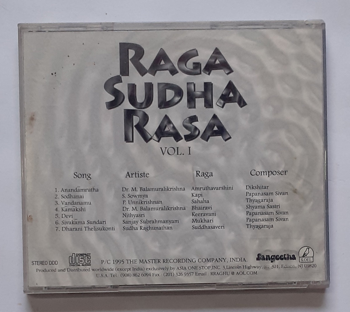 Raga Sudha Rasa Vol . 1 " Classical Vocal " – AVDigital