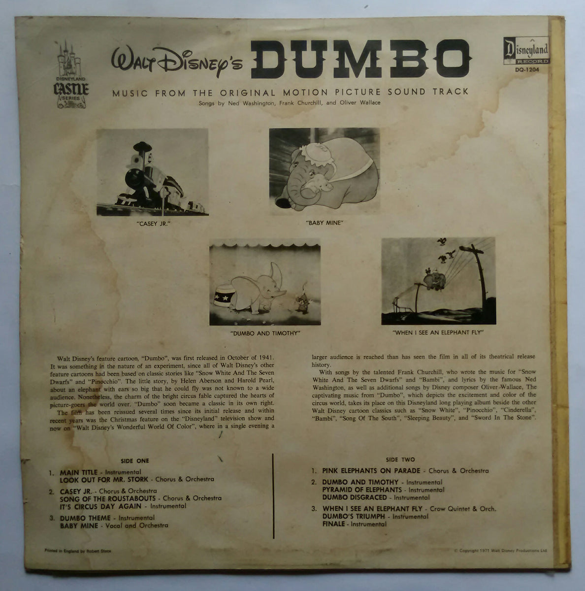 Dumbo " All The Songs From Walt Disney's " – AVDigital