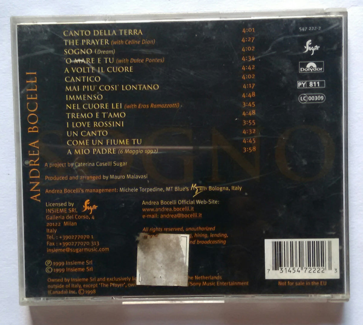 Andrea Bocelli - Sogno – AVDigital