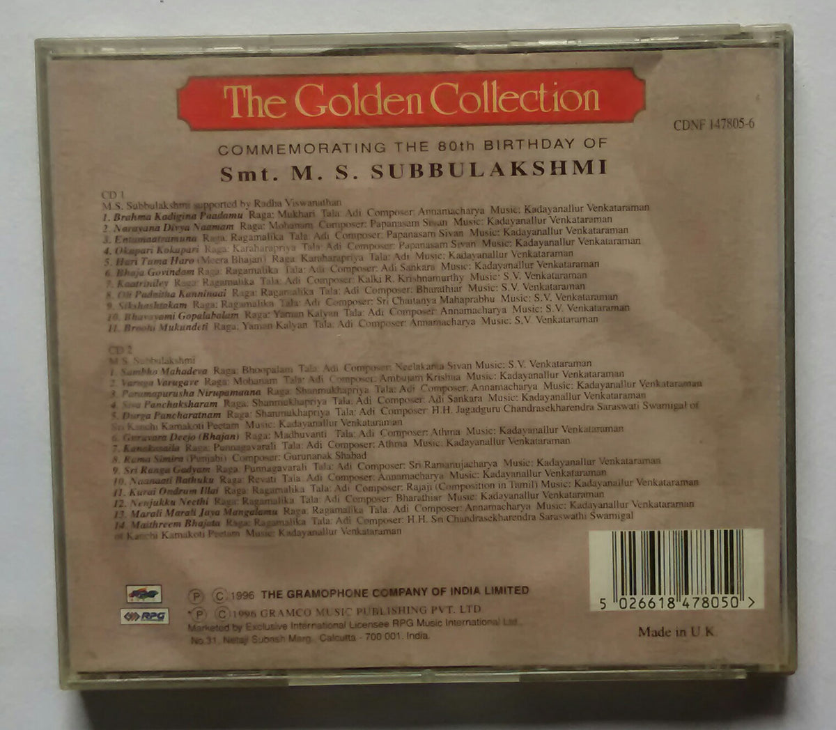 The Golden Collection - Commemorating The 80th Birthday Of Smt . M. S ...